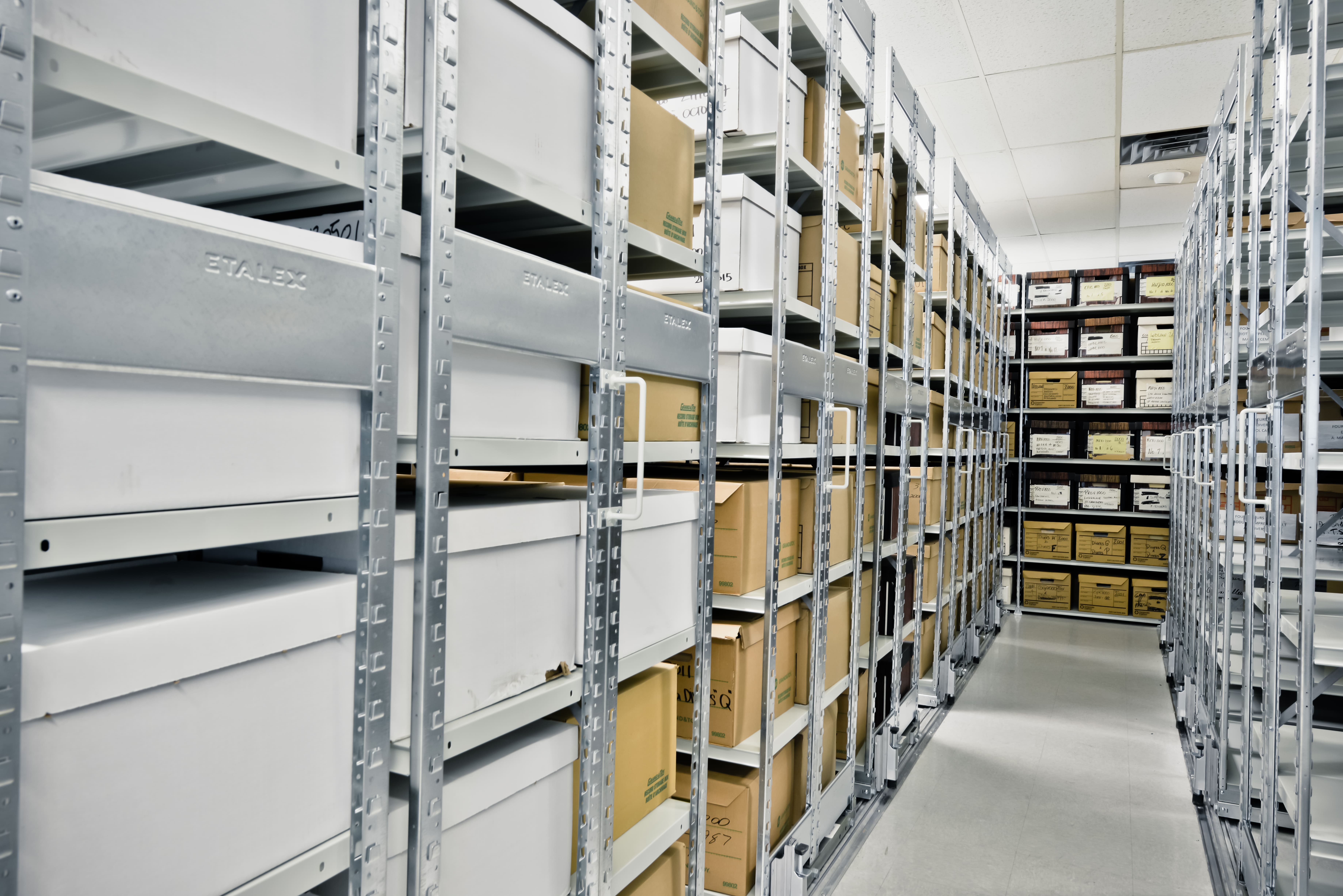 Stationary or Mobile Shelving Structures | Railflex | Etalex